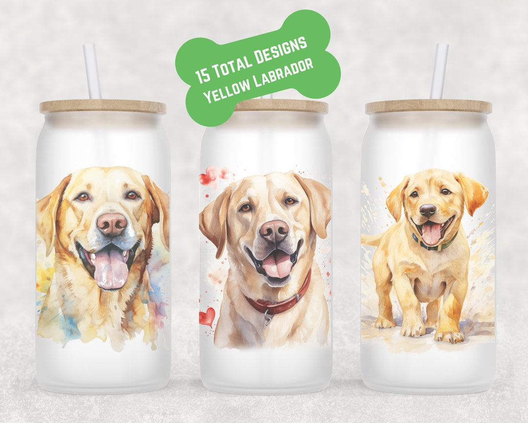 Yellow Lab Beer Can Glass Dog Mom Gift Yellow Lab Mug Lab Coffee Cup ...