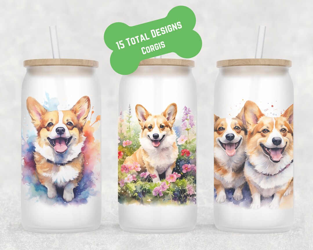 Corgi Beer Can Glass | Dog Mom Gift | Corgi Mug | Corgi Coffee Cup ...