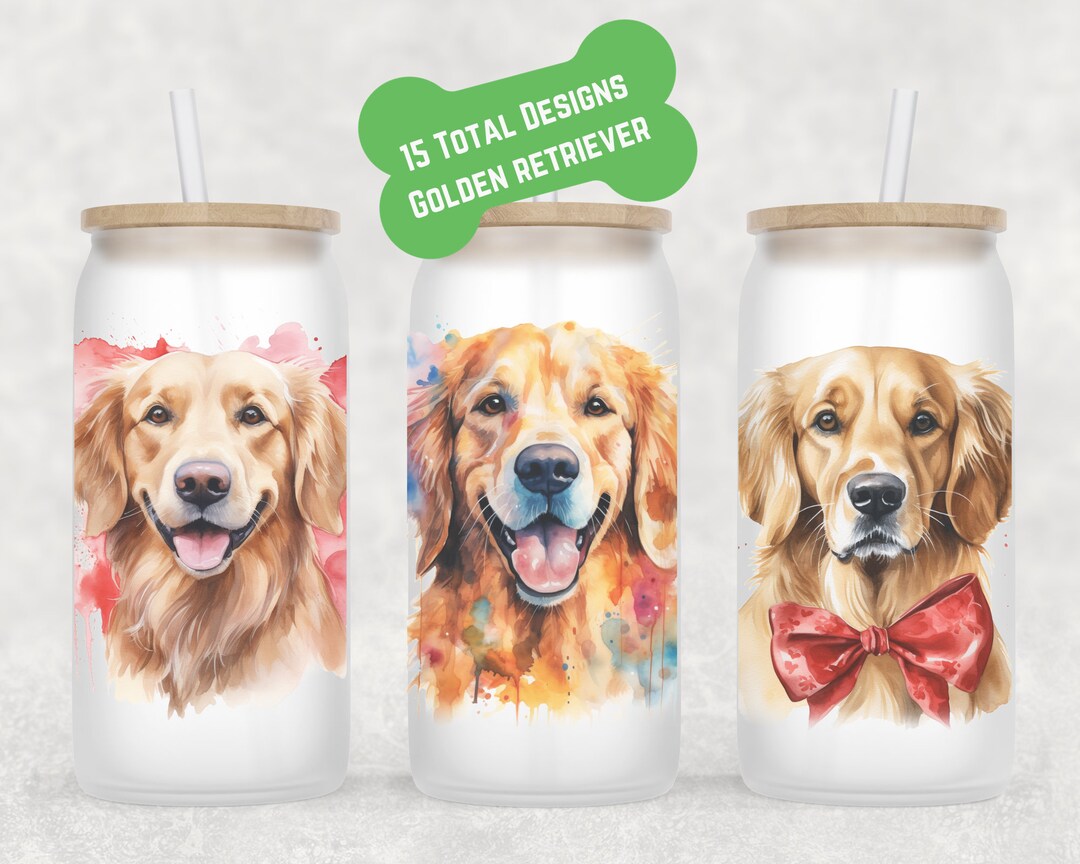 Golden Retriever Beer Can Glass | Dog Mom Gift | Golden Retriever Mug ...