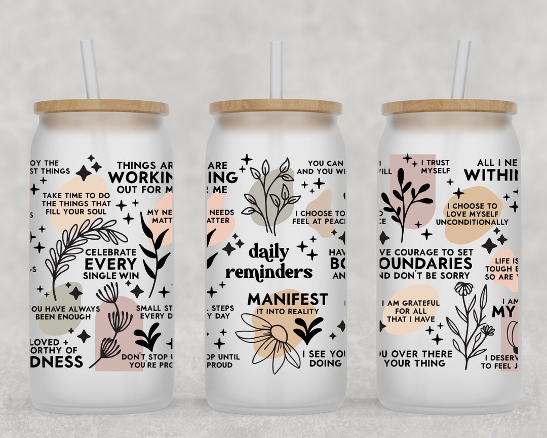 Positive Affirmation Beer Glass Jar Daily Reminders Positive Thinking ...