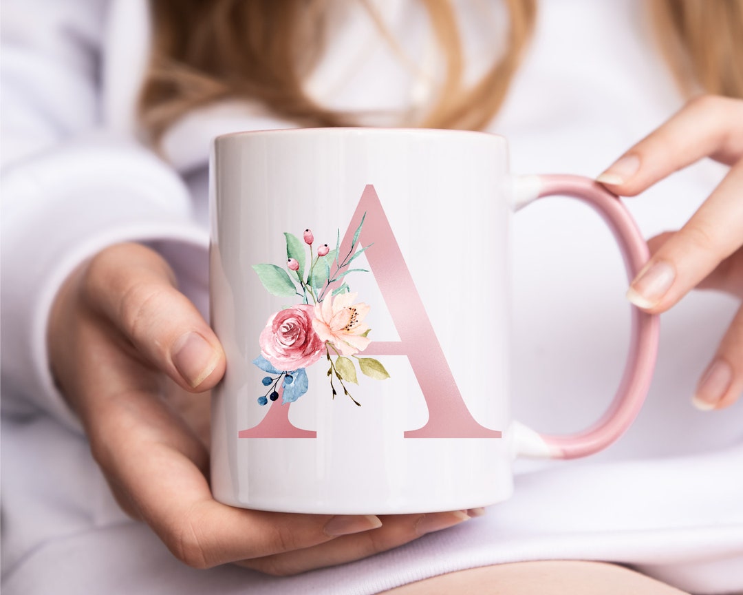 Personalized Inital Mug Monogram Mug Gift for Friend Family Name Letter ...