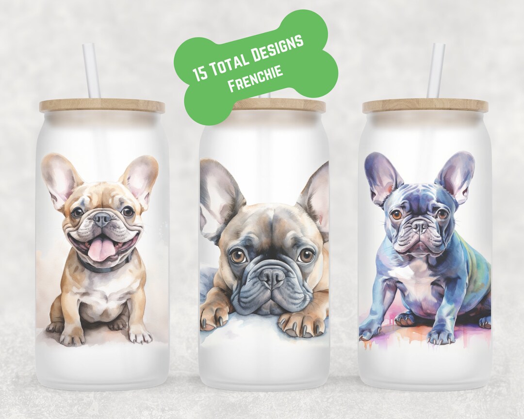 French Bulldog Beer Can Glass | Dog Mom Gift | Frenchie Mug | Coffee ...