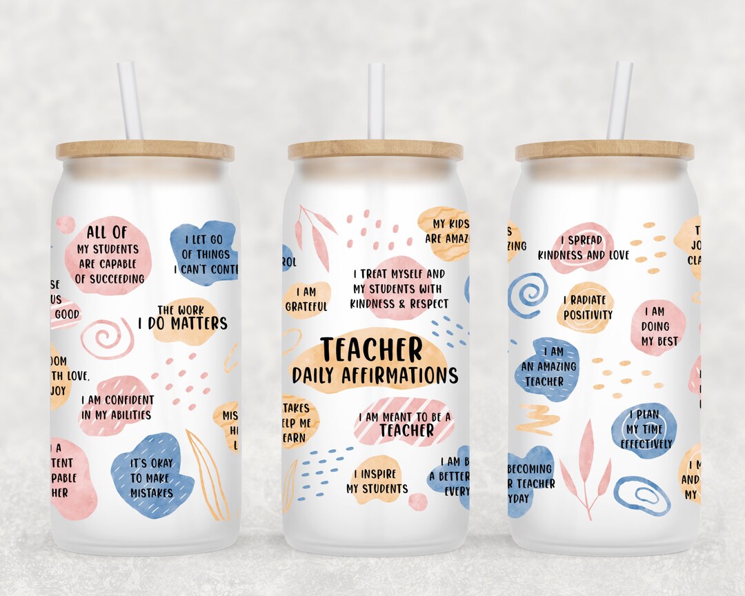 Teacher Beer Glass Jar Teacher Affirmation Daily Reminder - Etsy