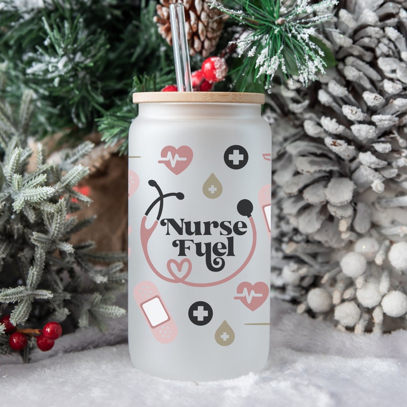 Nurse Fuel Beer Can Glass | Nurse Gift | Nursing Hospital Gift | Iced ...