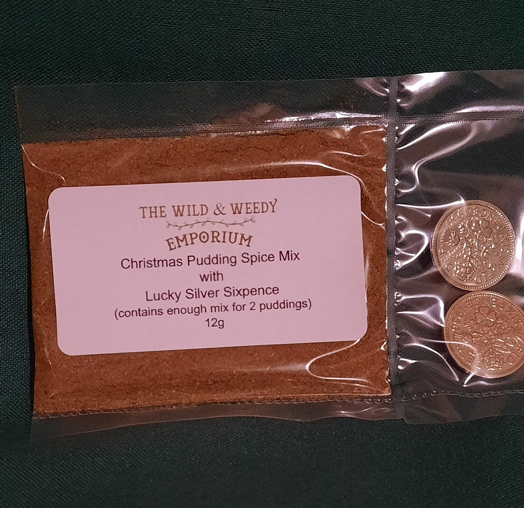Buy Traditional Christmas Pudding Spice Mix With Lucky Silver Sixpence ...