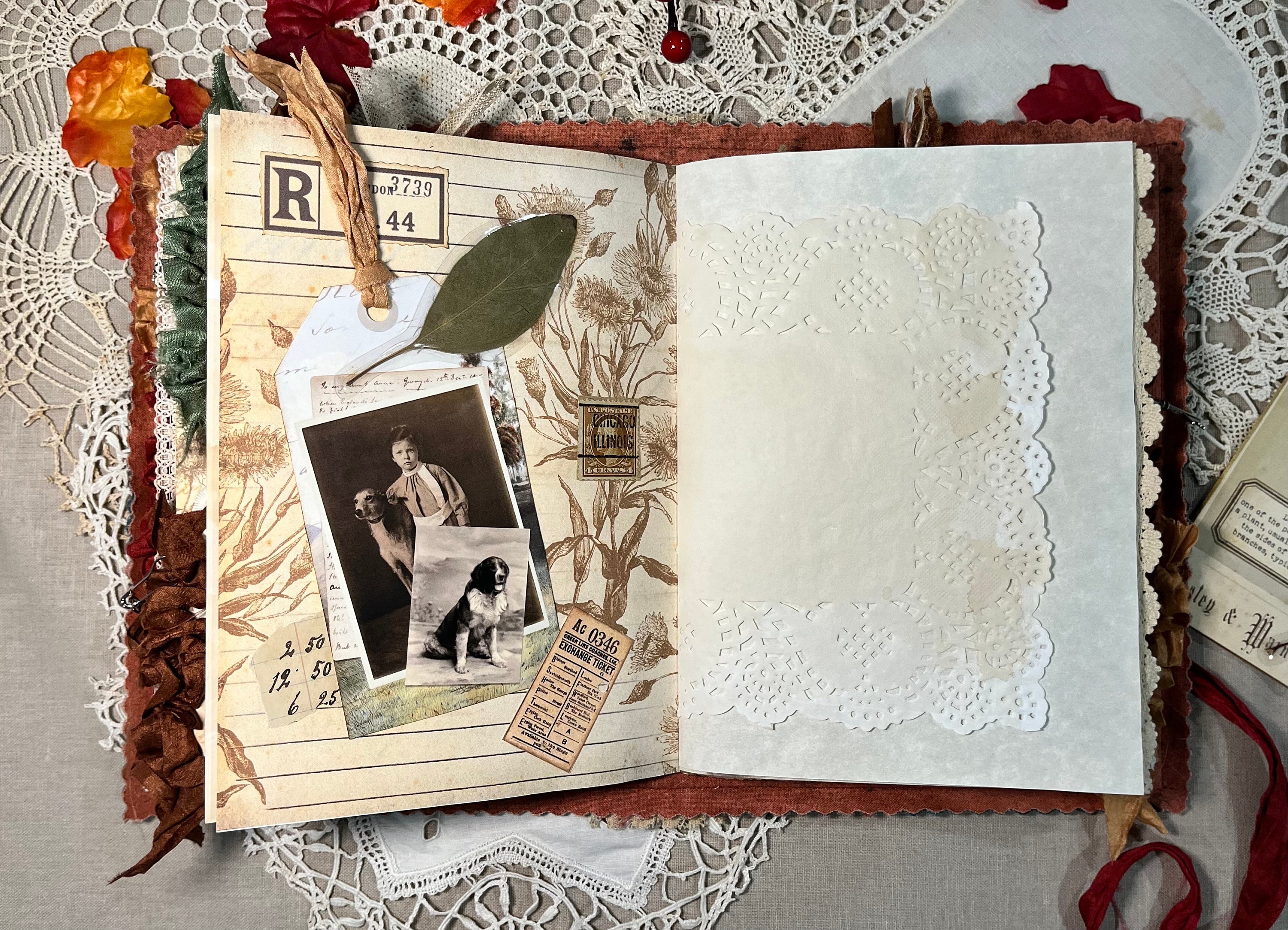 Autumn/lady Eleanor's Journal/fall Themed Junk/mixed Media Art Journal ...