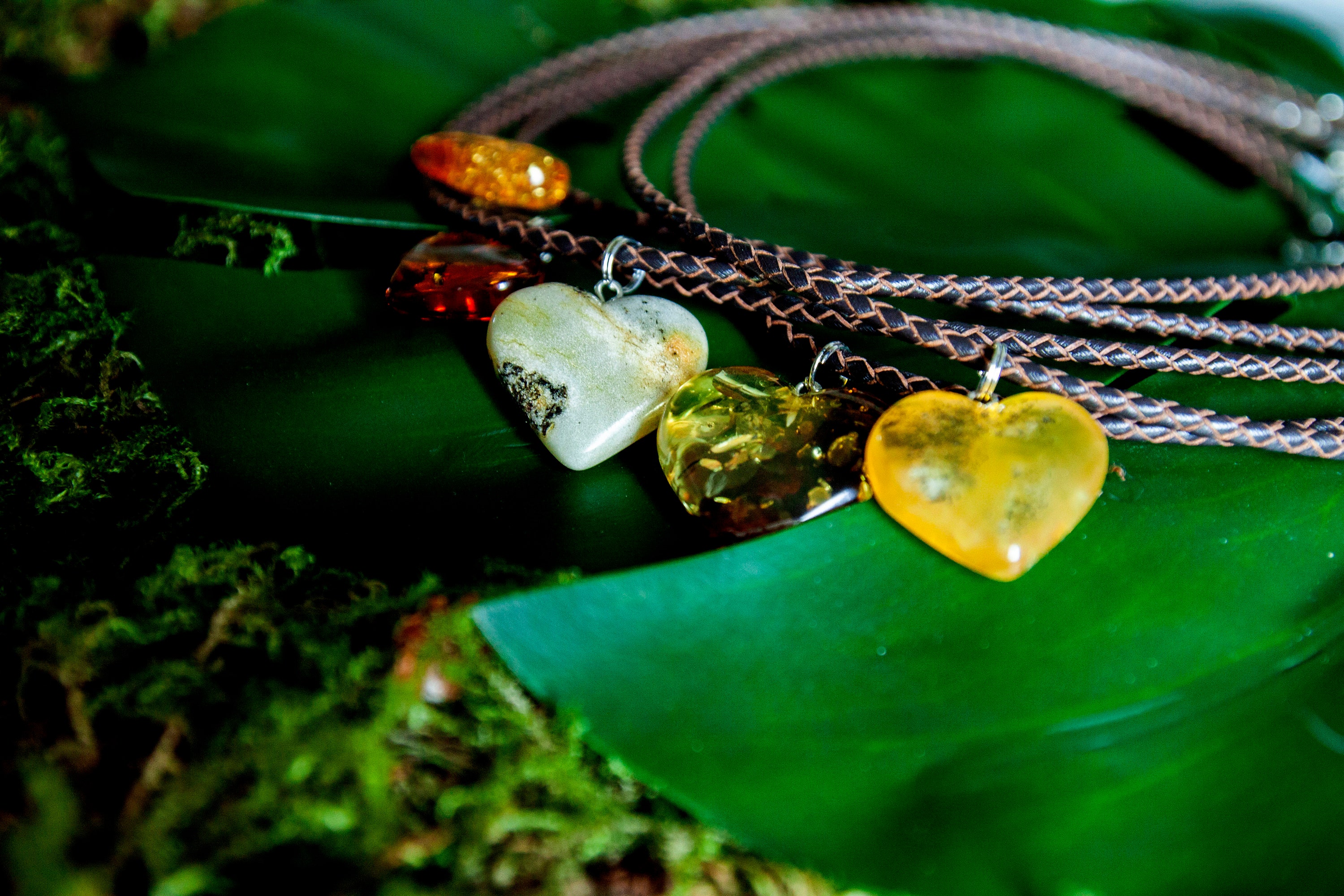 Heart Shaped Amber Pendant Necklace - Etsy