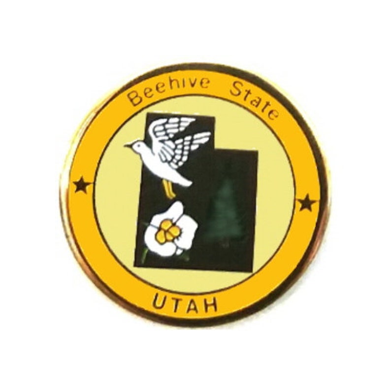 Utah Pin State Bird Flower Nickname Shape Tree Travel Vacation - Etsy