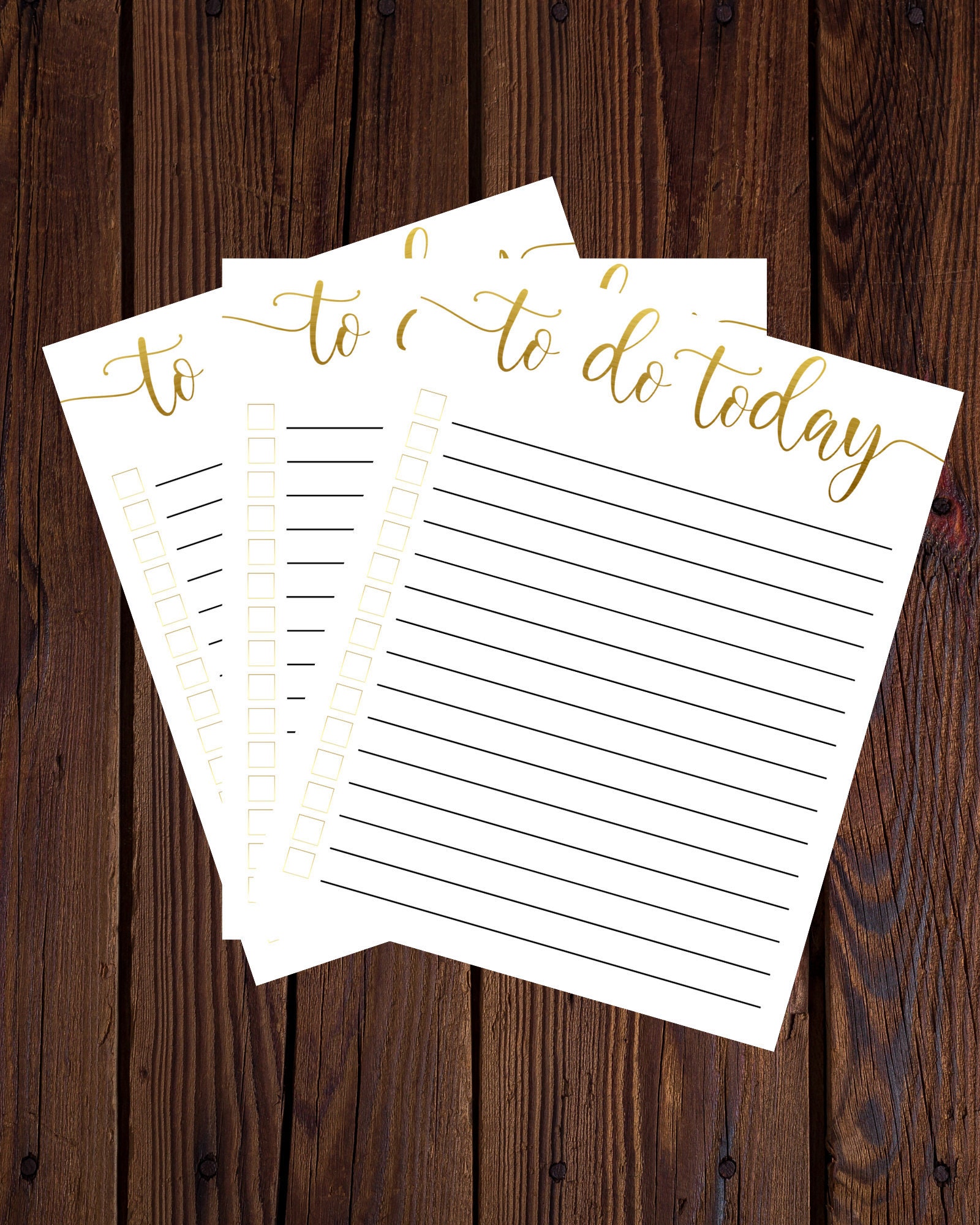 To do list Printable for Notepad To do planner printable Gold | Etsy