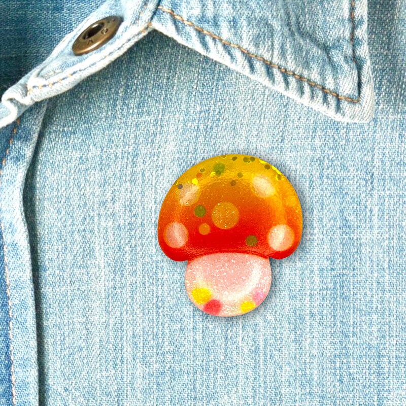 Mushroom Pin - Etsy