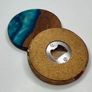 Cork Wood Epoxy Coasters/bottle Opener - Etsy