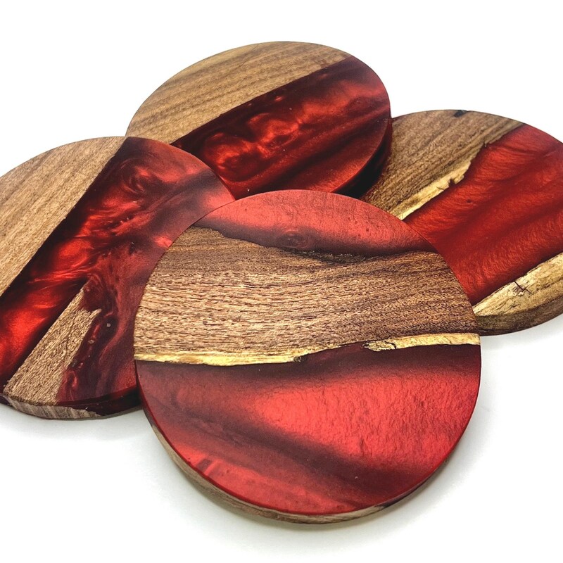 Wooden Resin Coasters - Etsy
