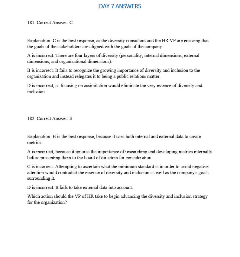 SHRM CP Practice Days Daily Practice Questions Exam | Etsy