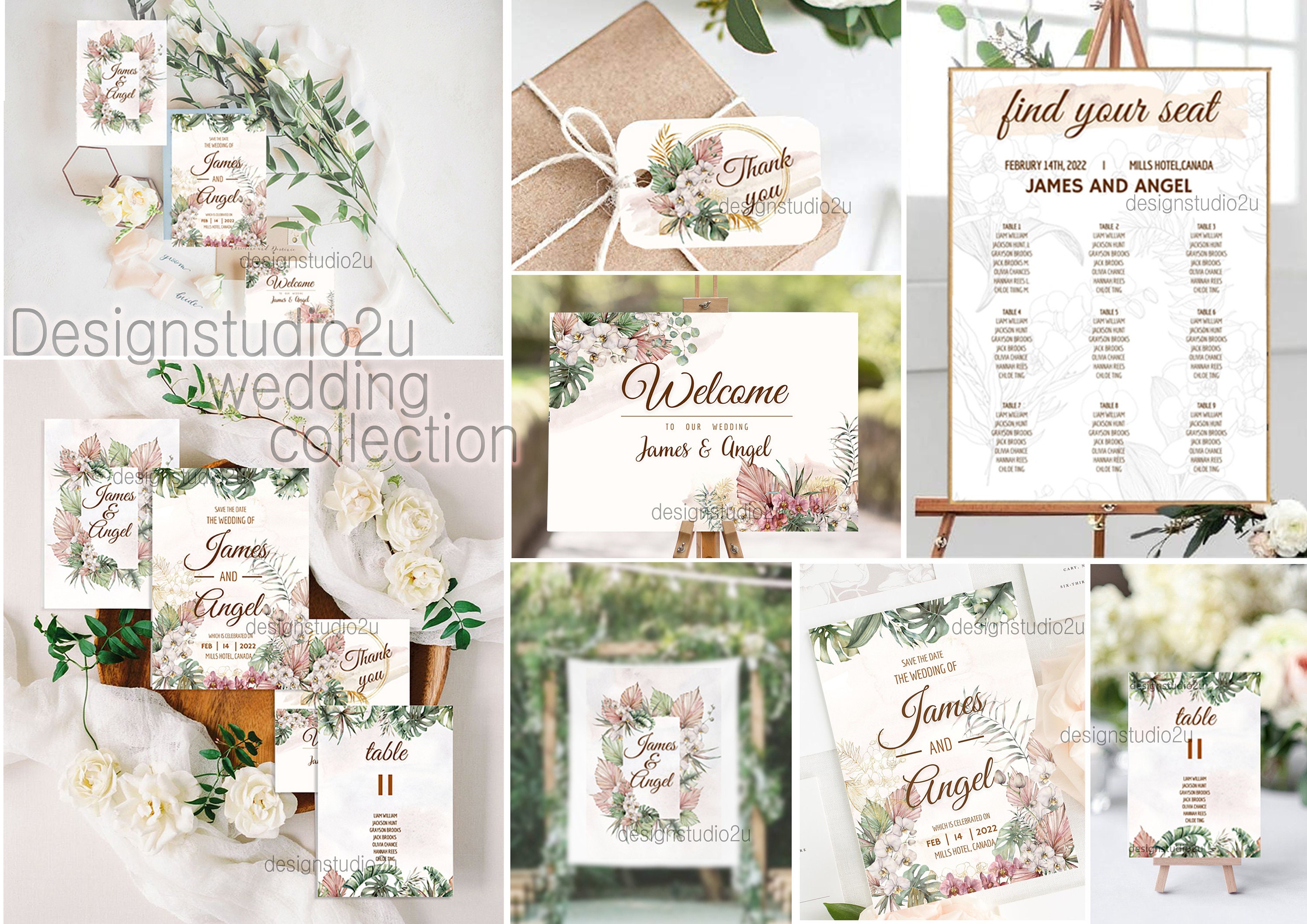 Bohemian Wedding Invitation Cards, Minimalist Wedding Invitation Cards ...