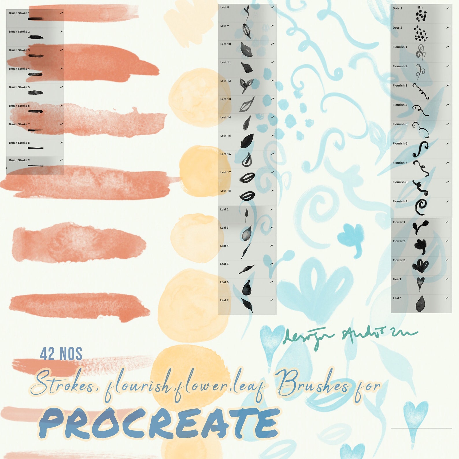 195 Procreate Brushes Procreate Stamp Flower Brushes - Etsy