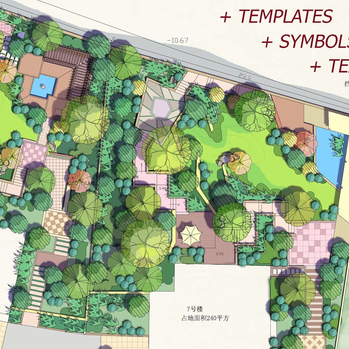 Photoshop PSD Landscape Architecture Color Master Plan - Etsy