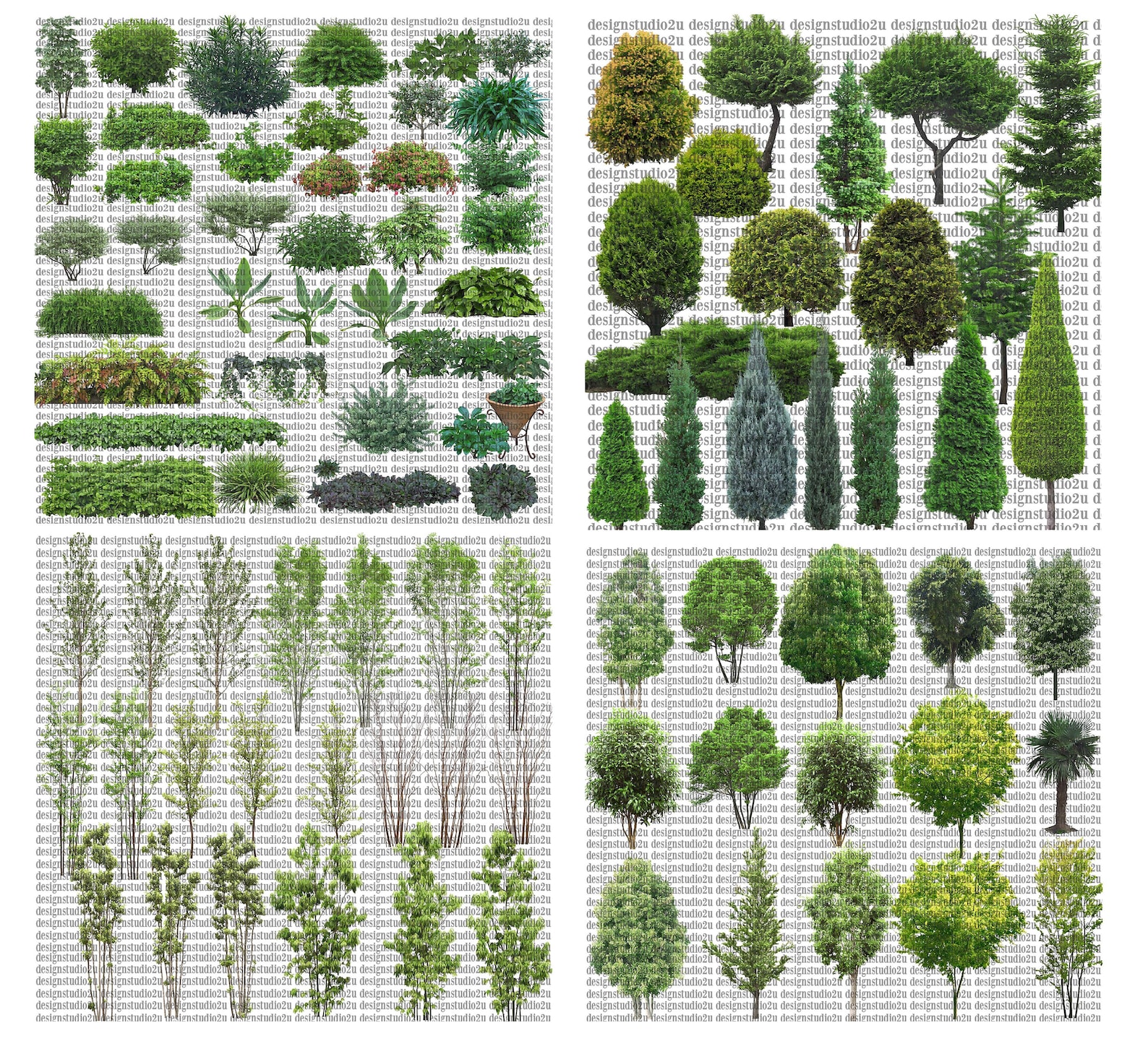 Photoshop PSD- Landscape Elevations Sections Vector Clipart Render PNG ...