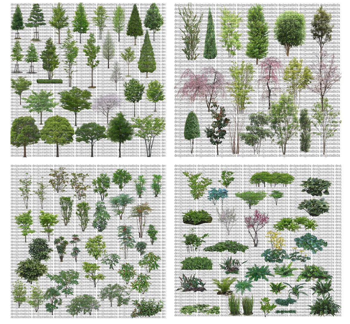 Photoshop PSD- Landscape Elevations Sections Vector Clipart Render PNG ...