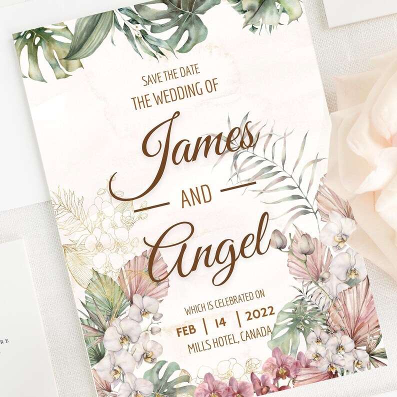 Bohemian Wedding Invitation Cards Minimalist Wedding - Etsy