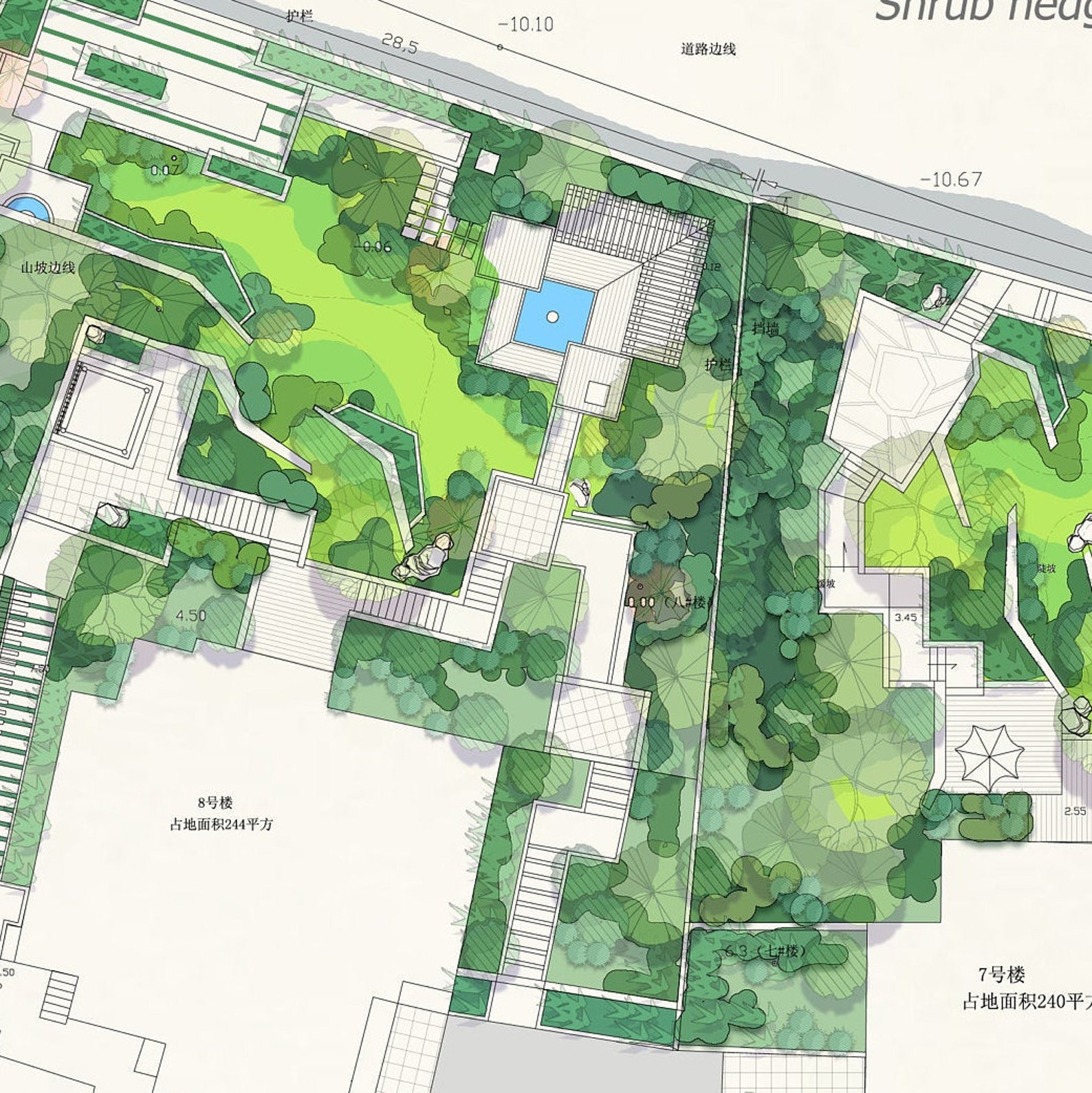 Photoshop PSD Landscape architecture Color Master Plan - Etsy France