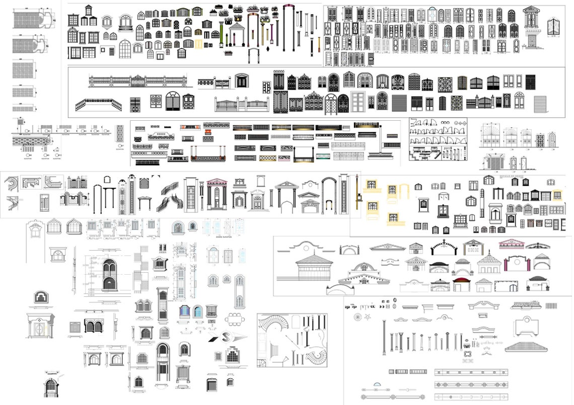 Autocad 2D DWG Blocks Templates Drawings-human, Facade, Bathroom ...
