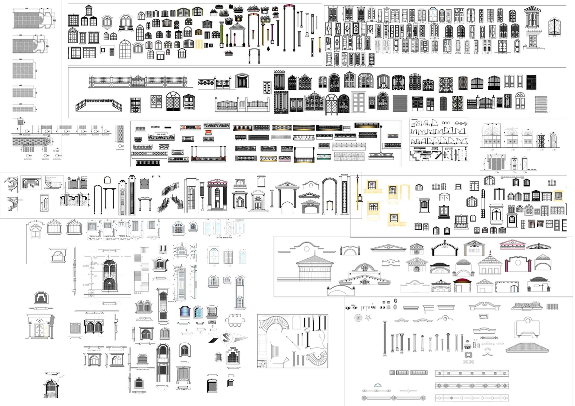 Autocad 2D DWG Blocks Templates Drawings-human, Facade, Bathroom ...