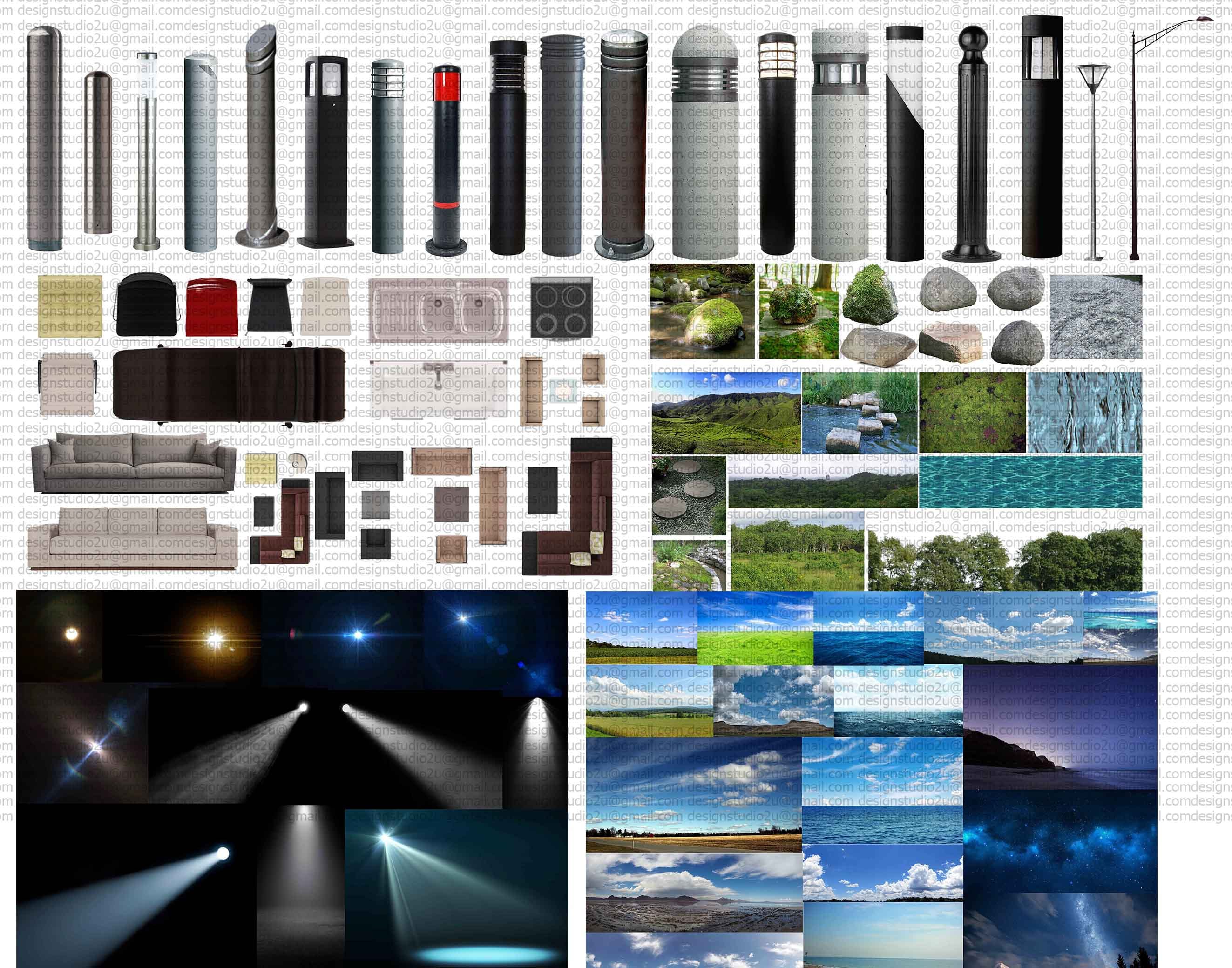 Photoshop Psd-landscape Vector Clipart Render Png/psd/jpg Tree,stones ...