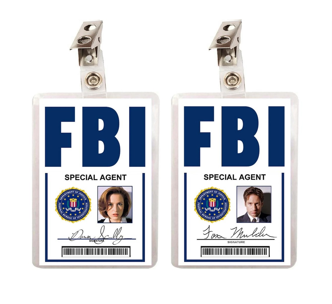 X Files Dana Scully & Fox Mulder FBI Set of 2 ID Badges - Etsy