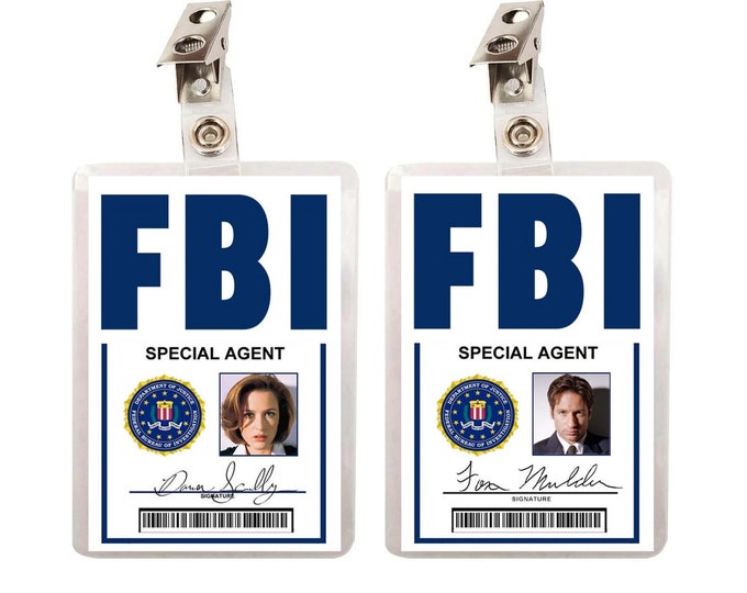 The X-files Agent - Clip-on ID Photo Pass Badge Set Prop Collection ...