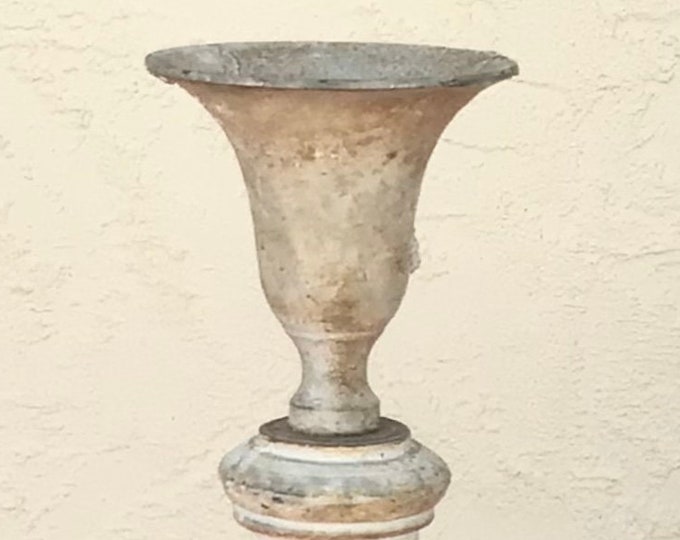 Distressed Vintage White Metal Candlestick Holder Candelabra Romantic ...