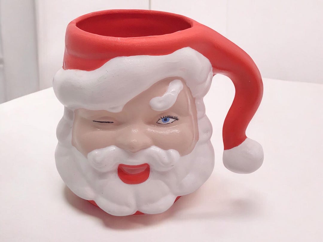 Vintage Handmade Winking Santa Ceramic Head Planter Christmas Decor - Etsy