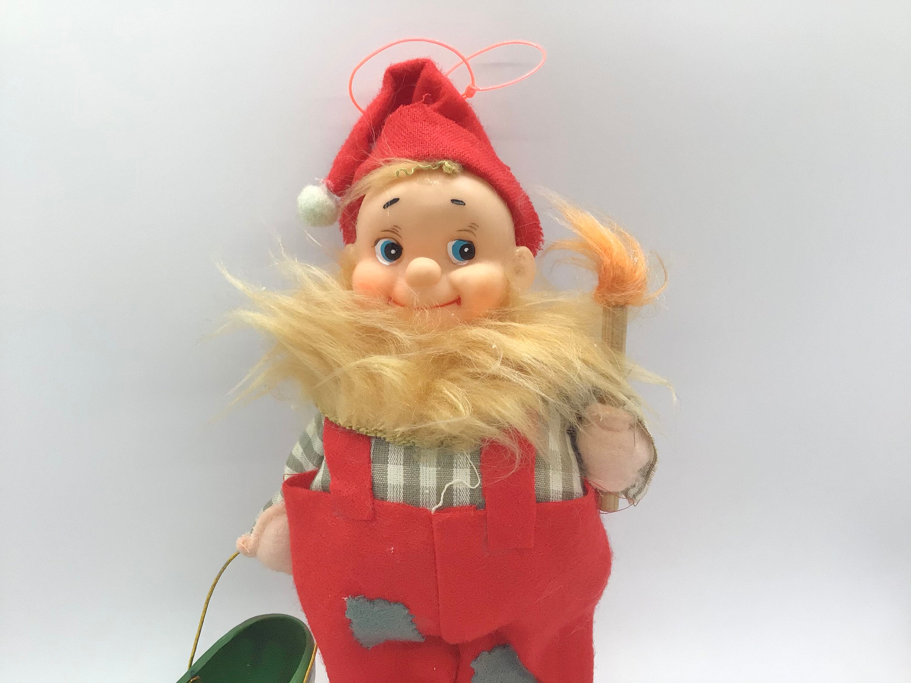 Vintage 50s Red Bearded Elf Doll Toy Christmas Tree Ornament | Etsy