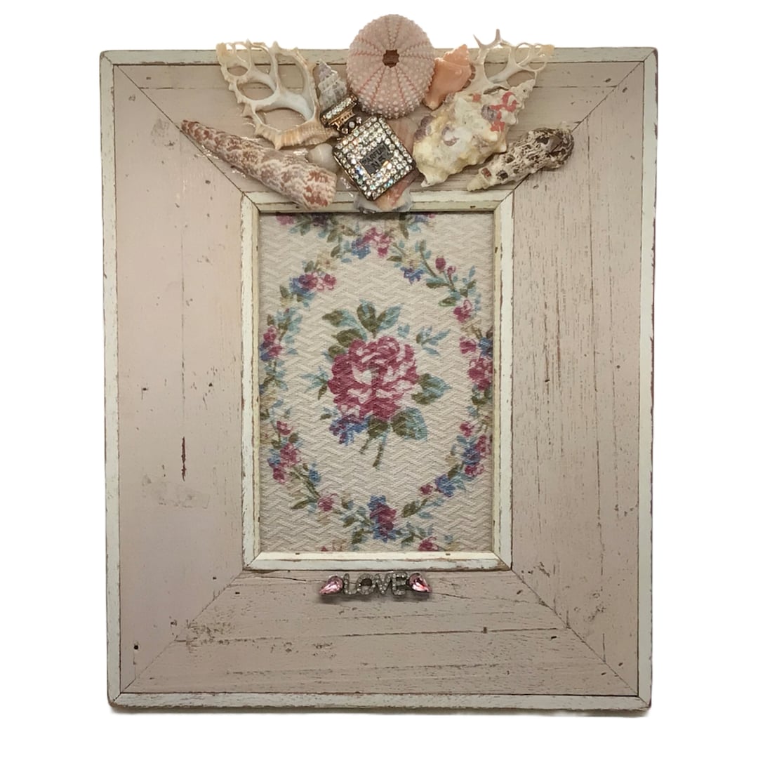 Vintage Chippy Pink Barnwood Picture Frame Romantic Shabby Cottagecore ...