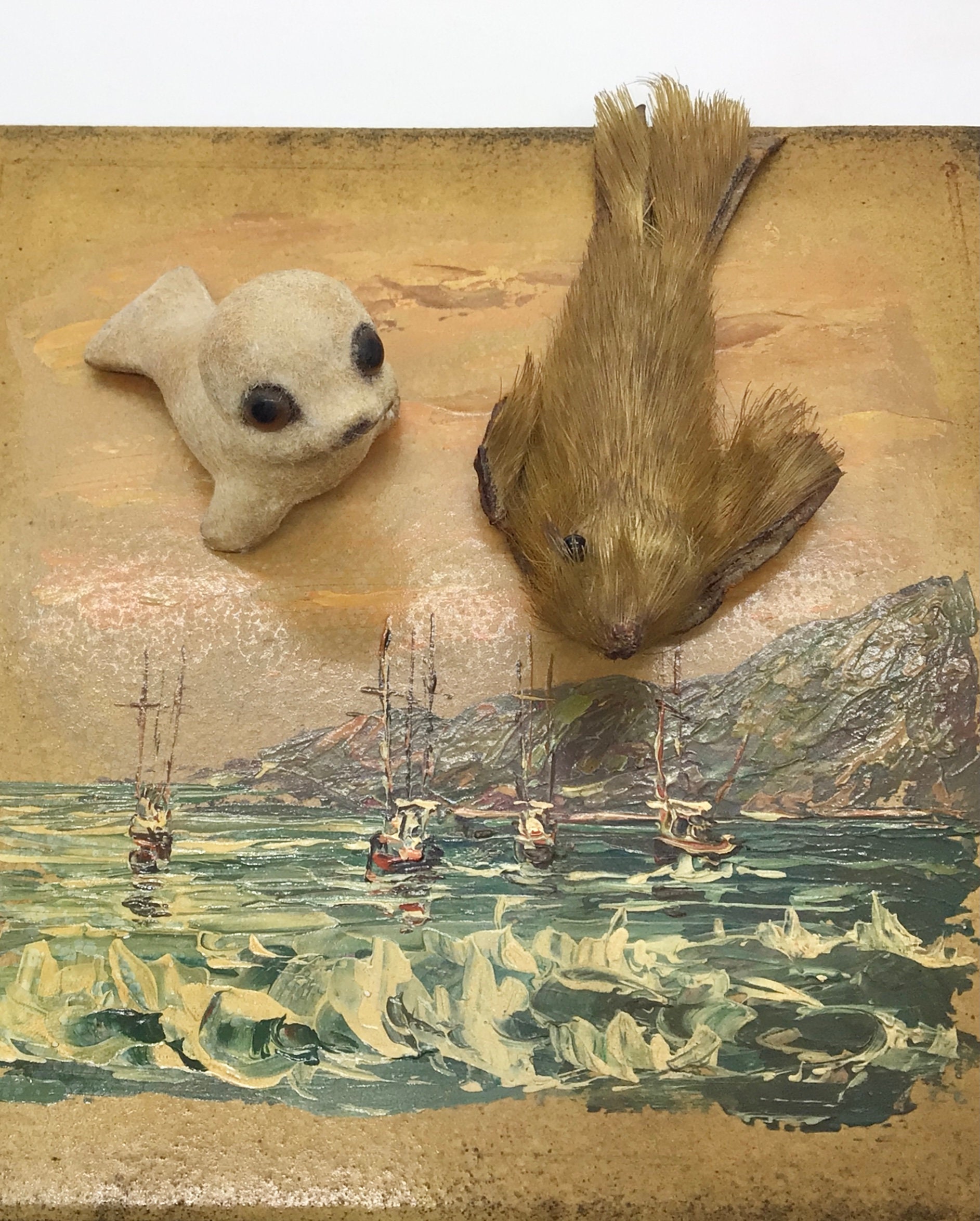 Vintage Faux Harbor Seal Taxidermy Nautical Figurine Home Decor One Eye ...