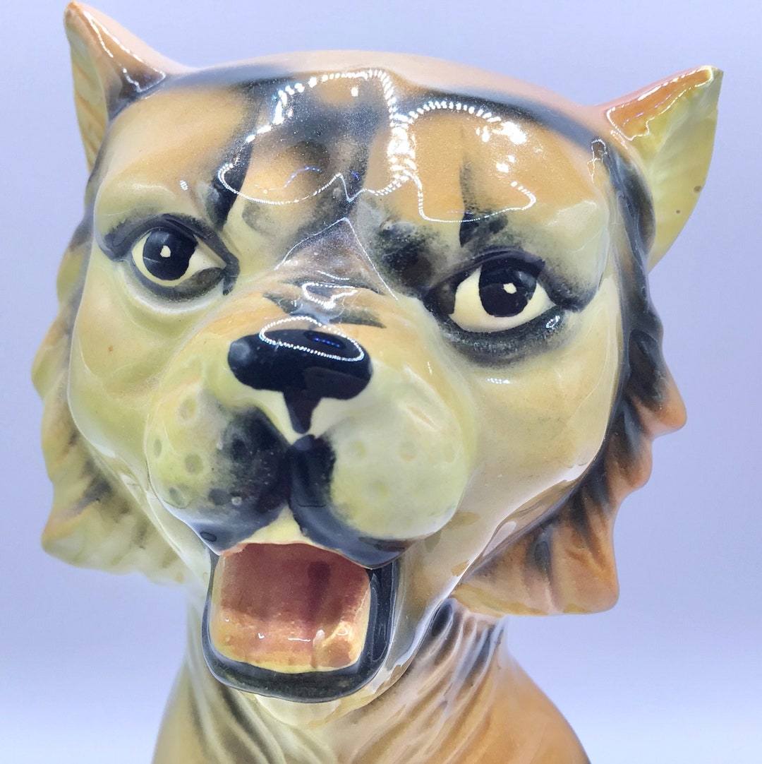 Vintage Tiger Ceramic Figurine - Etsy