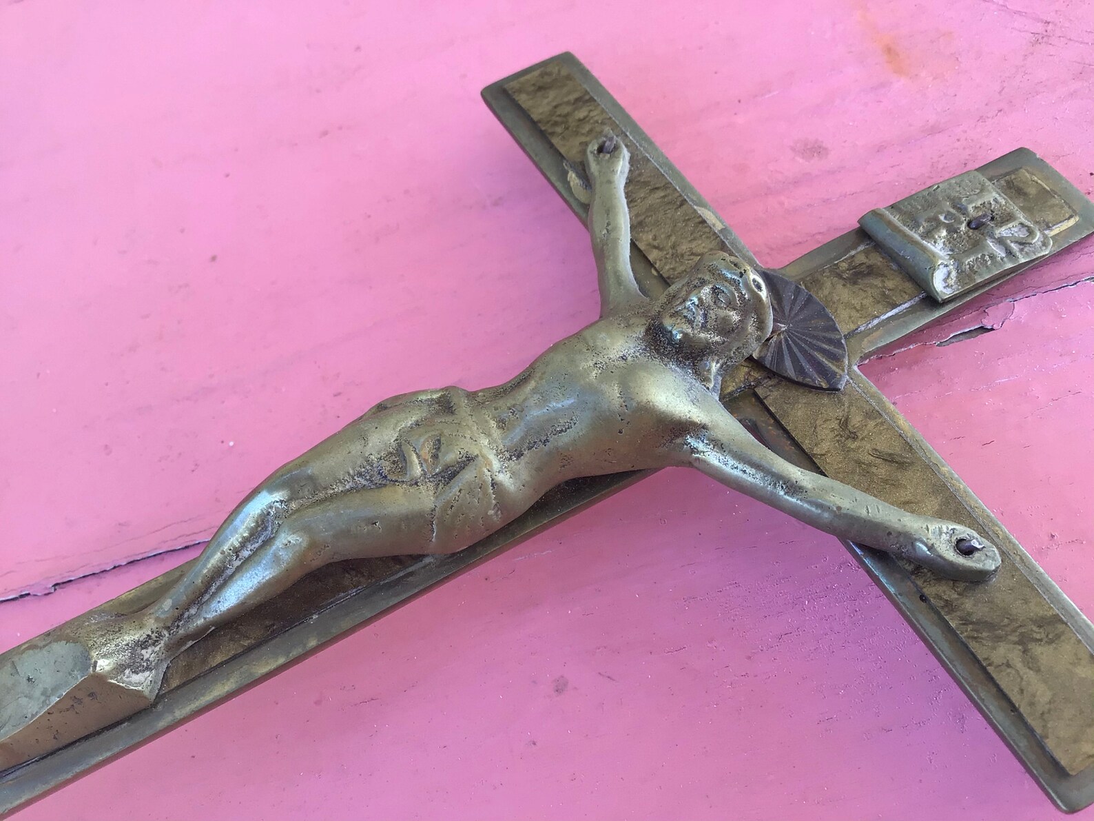 Vintage 1970s Brass Jesus Standing Altar Crucifix Cross Footed - Etsy
