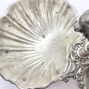Distressed Vintage Sea Shell Silver Plate Metal Trinket Dish Caddy ...