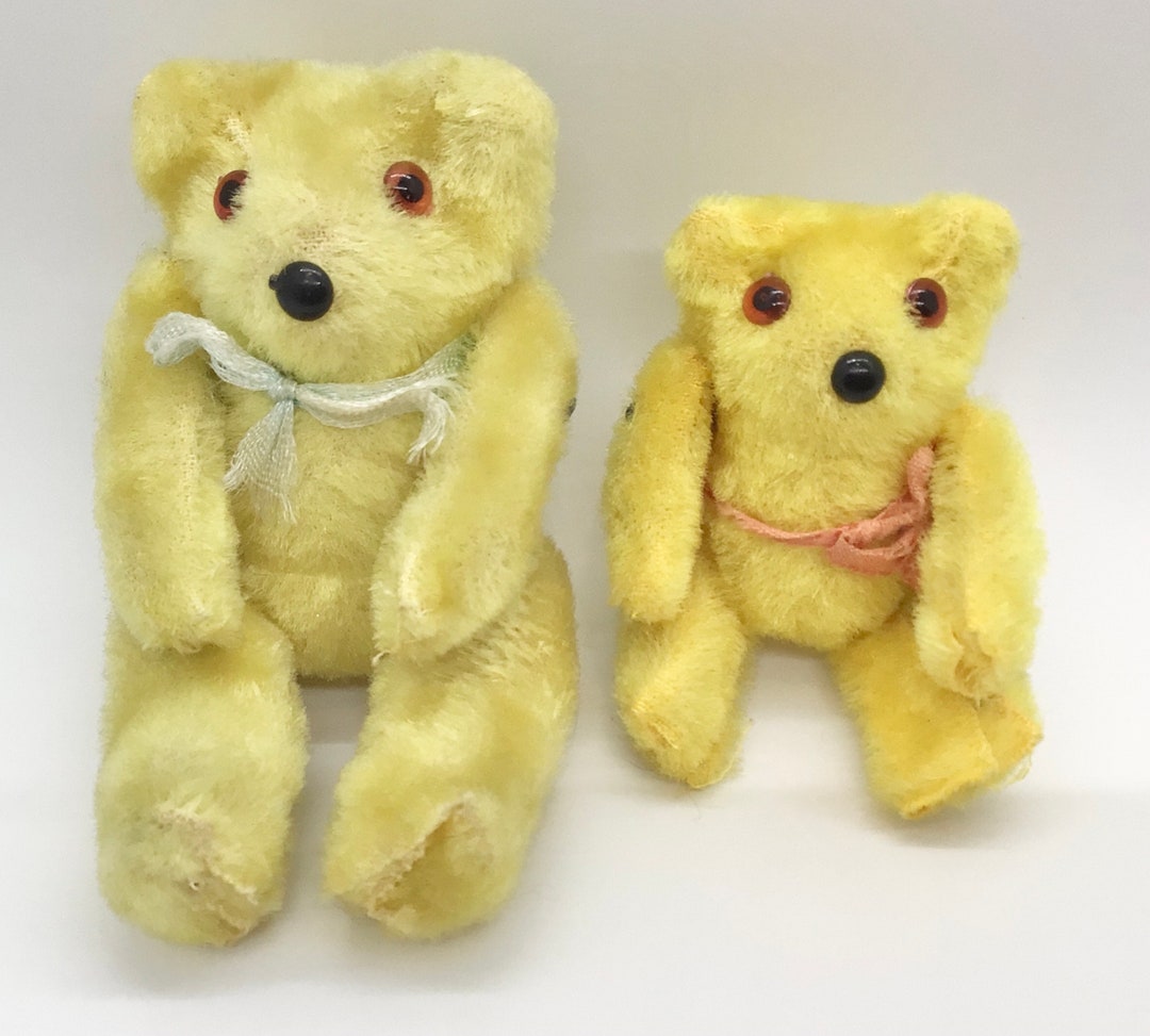 Set 2 Vintage 1950s Yellow Shackman Tiny Jointed Stuffed Bears - Etsy