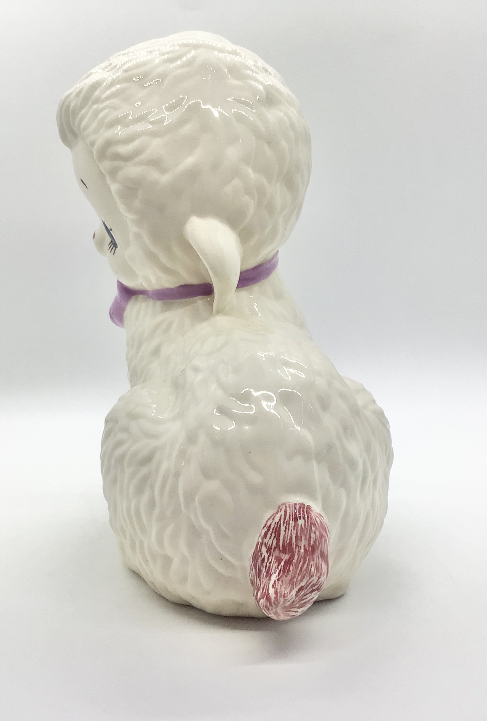 Vintage White Ceramic Lamb Figurine With Bow Kawaii Cute - Etsy