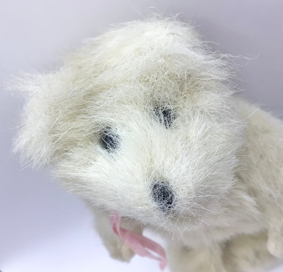 Vintage Small Jointed Antique-white Teddy Bear Cute Lopsided Furry Face ...