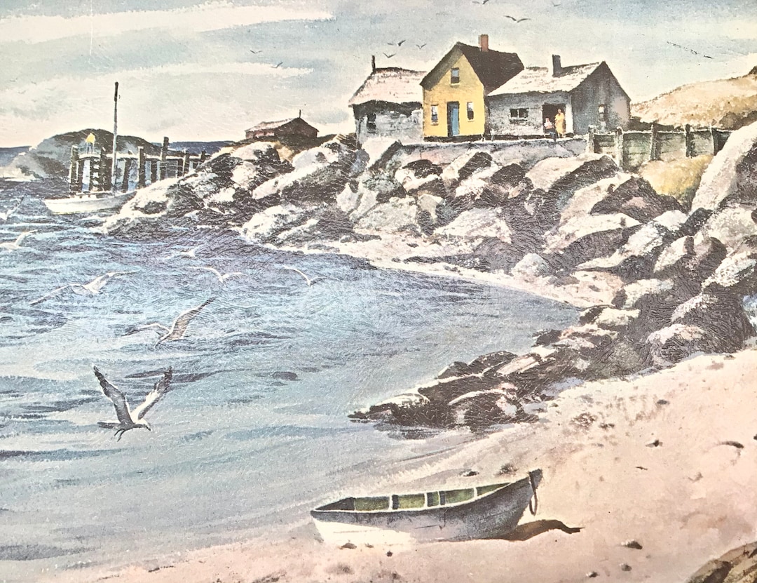Vintage Henry Gasser Art Print: Surf, Sand & Rocks Nautical Decor - Etsy