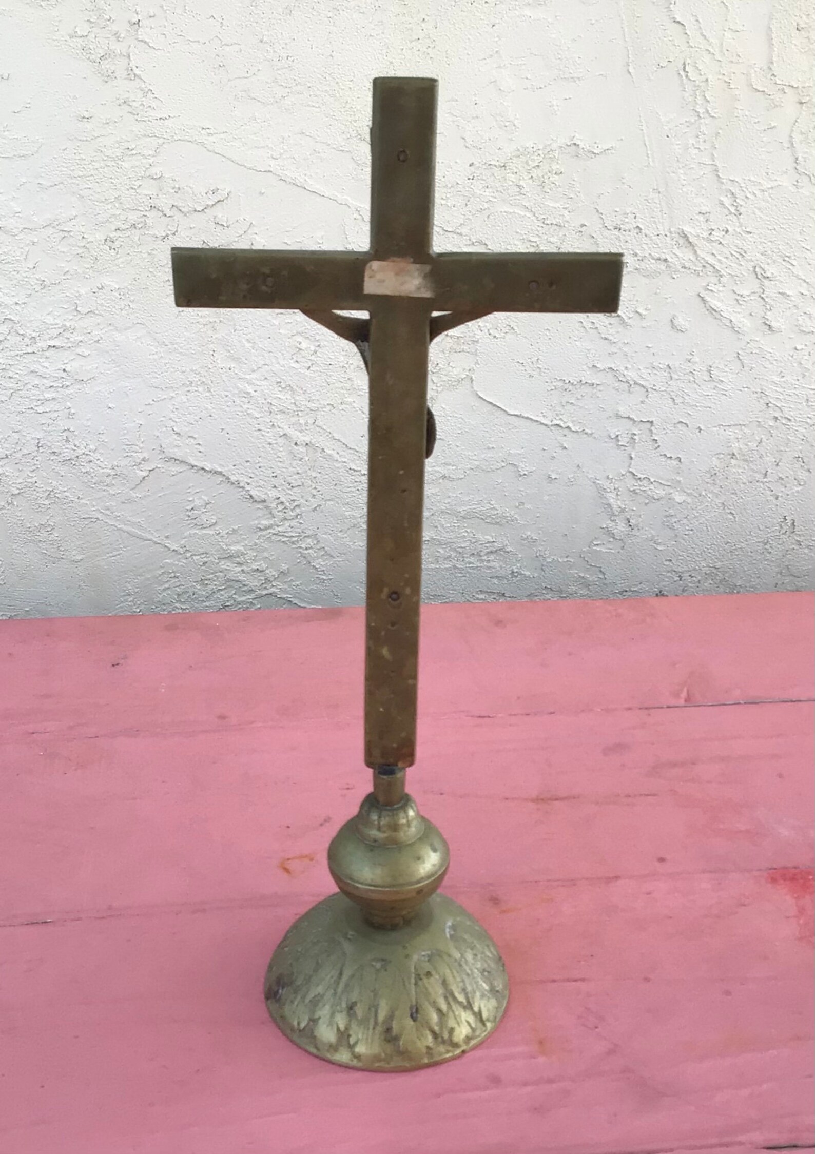 Vintage 1970s Brass Jesus Standing Altar Crucifix Cross Footed - Etsy
