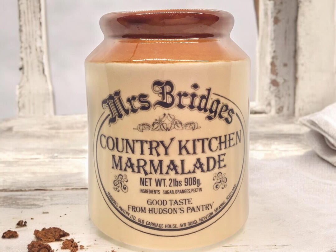 Vintage Mrs. Bridges Brown Large Country Marmalade Jar Pottery Decor ...