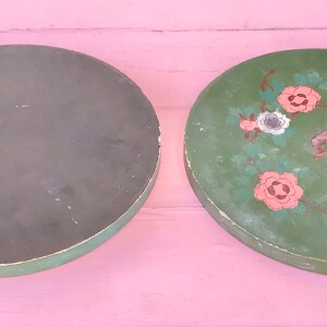 Large Flat Circular Vintage Bird Storage Box Bohemian Eclectic Decor - Etsy
