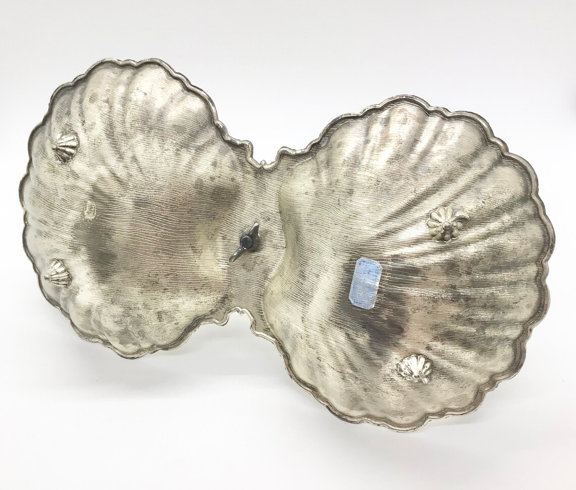 Distressed Vintage Sea Shell Silver Plate Metal Trinket Dish - Etsy