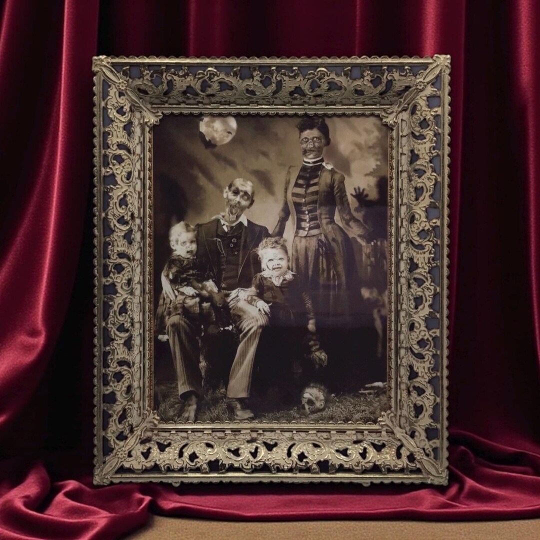 Spooky Victorian Zombie Family Portrait - Gothic Macabre Framed Art - Etsy
