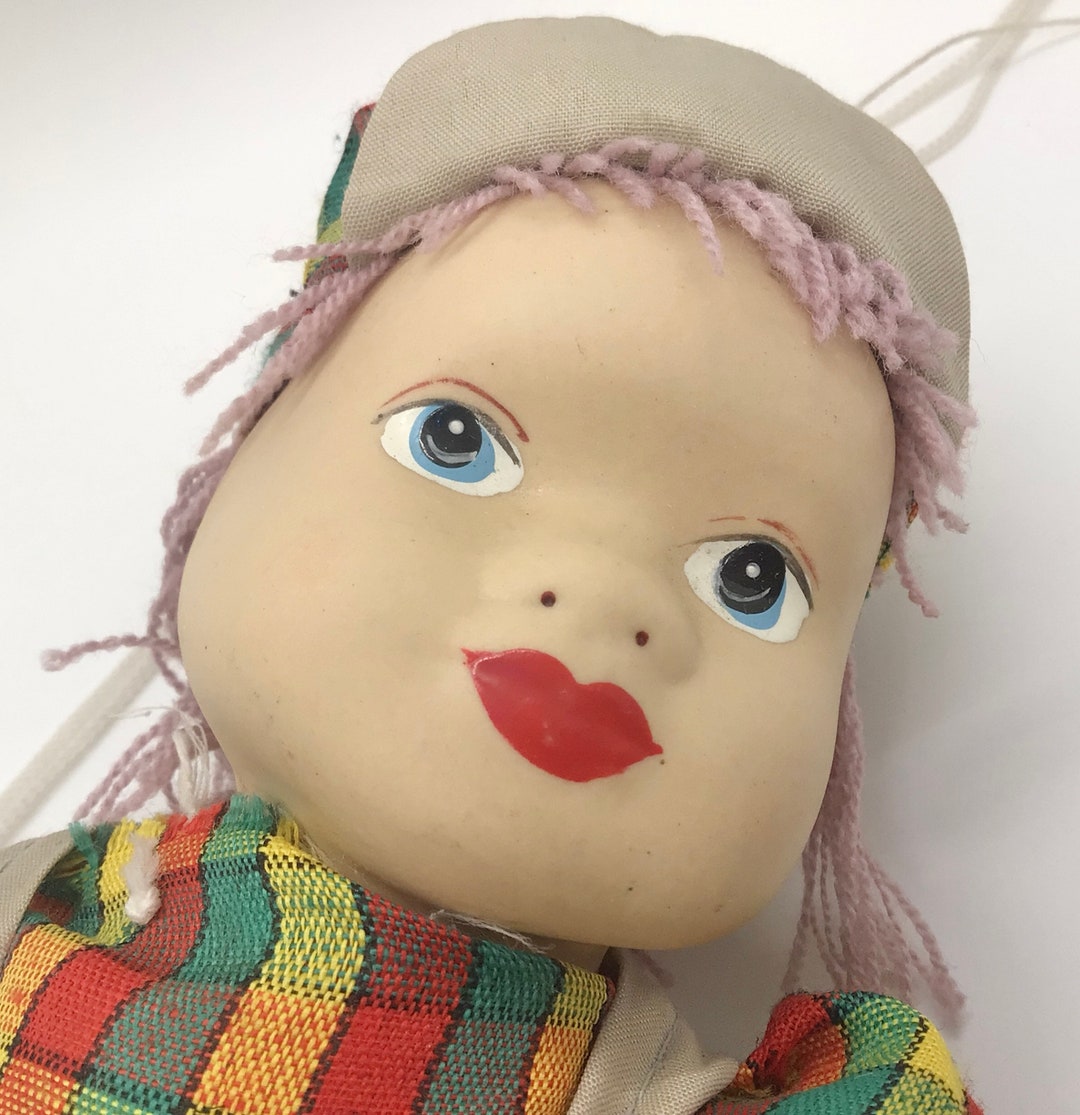 Cute Vintage Pink Haired Doll on a Swing Hanging Doll - Etsy