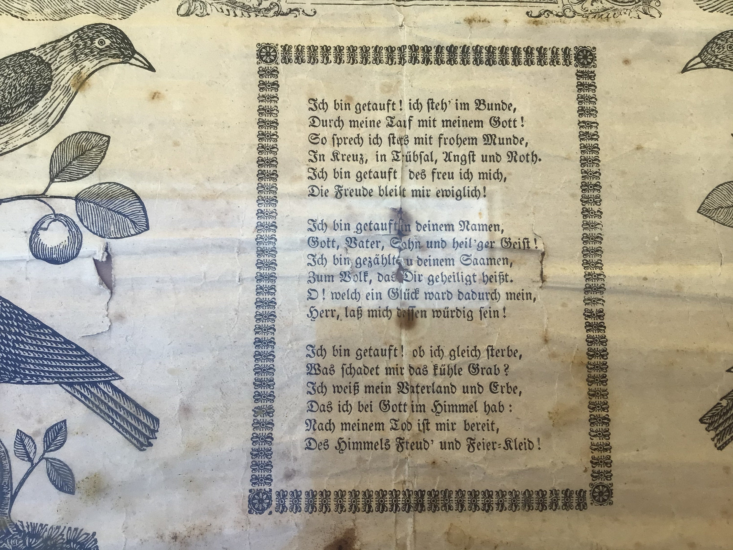 Antique 1844 German Birth Certificate Framed Art Document | Etsy