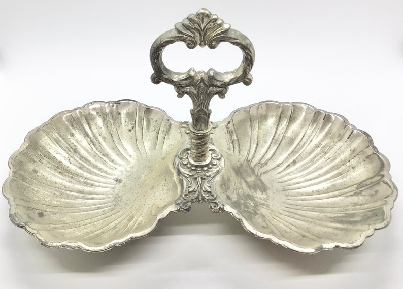 Distressed Vintage Sea Shell Silver Plate Metal Trinket Dish - Etsy