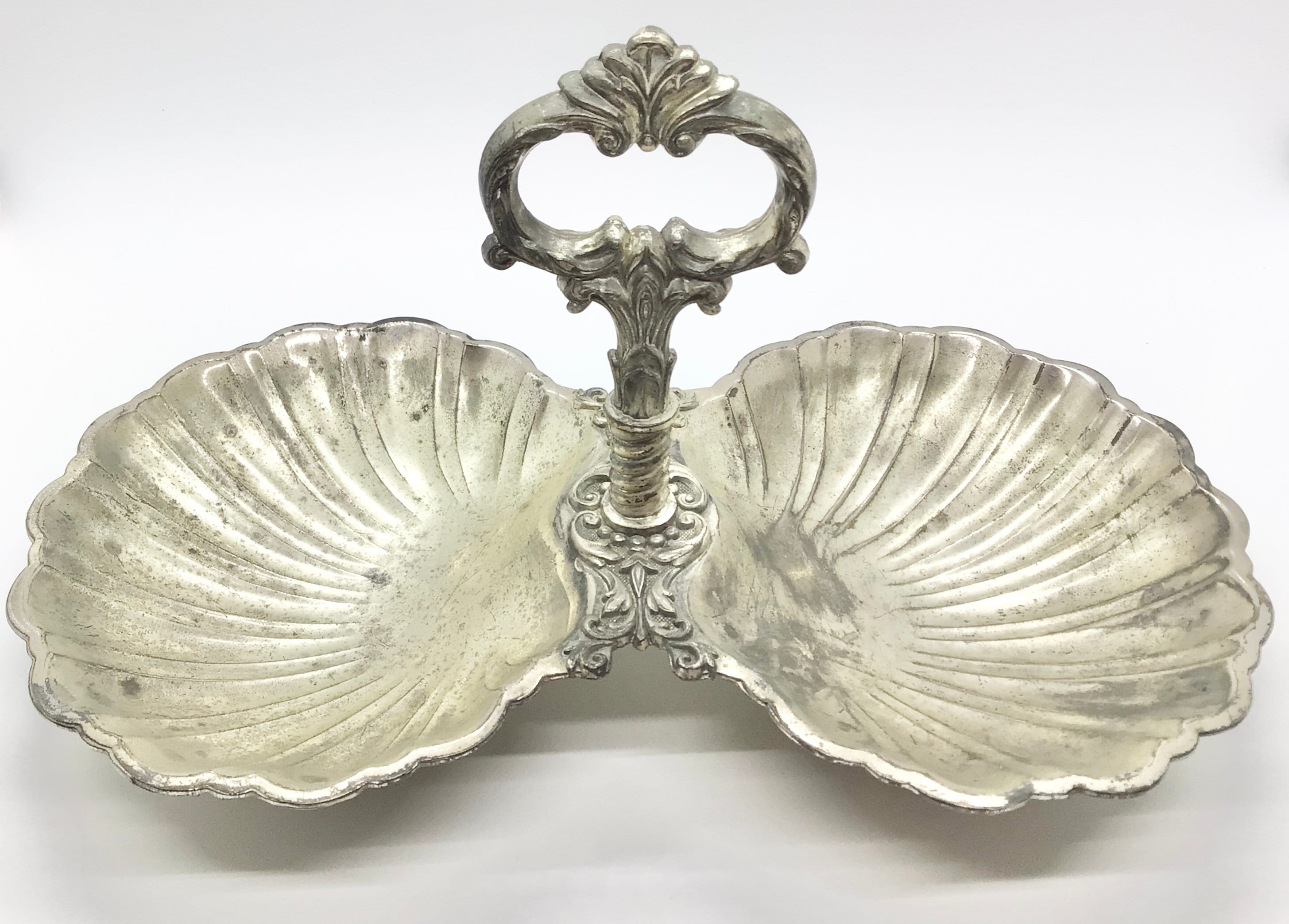 Distressed Vintage Sea Shell Silver Plate Metal Trinket Dish - Etsy